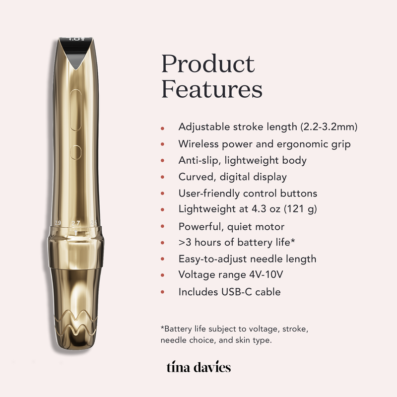 Mast P60 Wireless Tattoo Pen Machine With 2.2mm-3.2mm Adjustable Strok ...