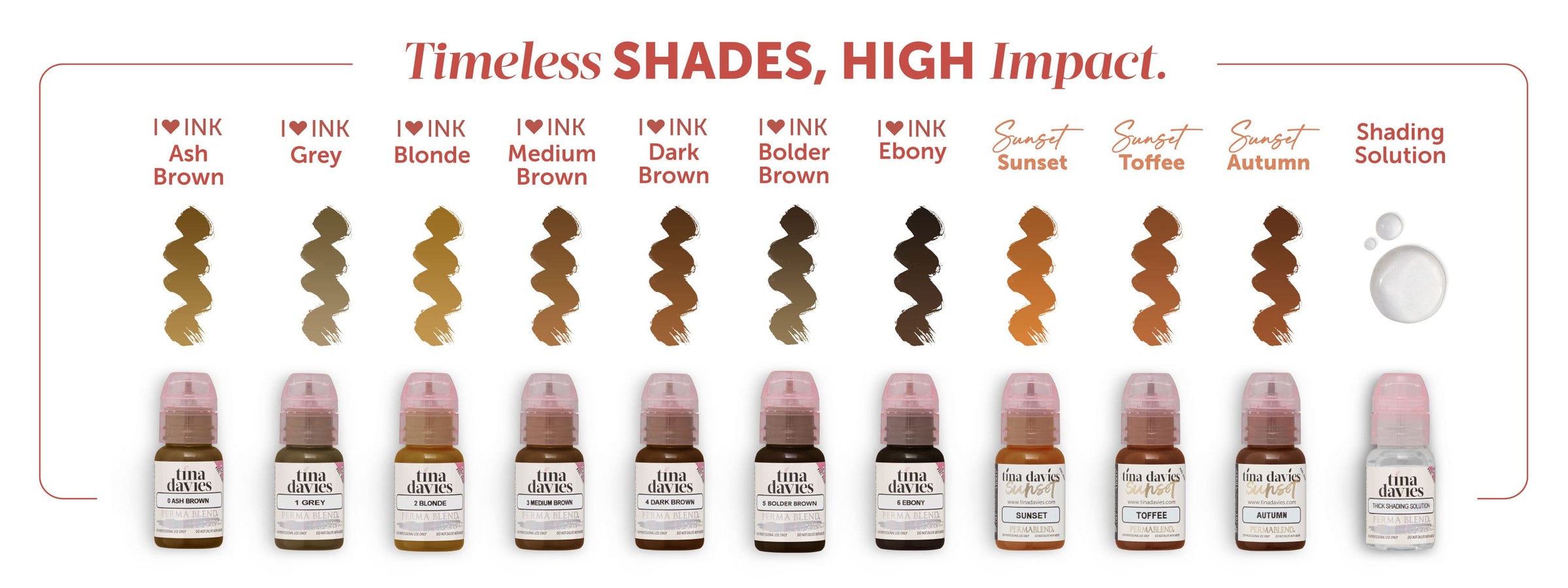Tina Davies I ️ INK Eyebrow Pigment Collection - Long-Lasting PMU Pigments