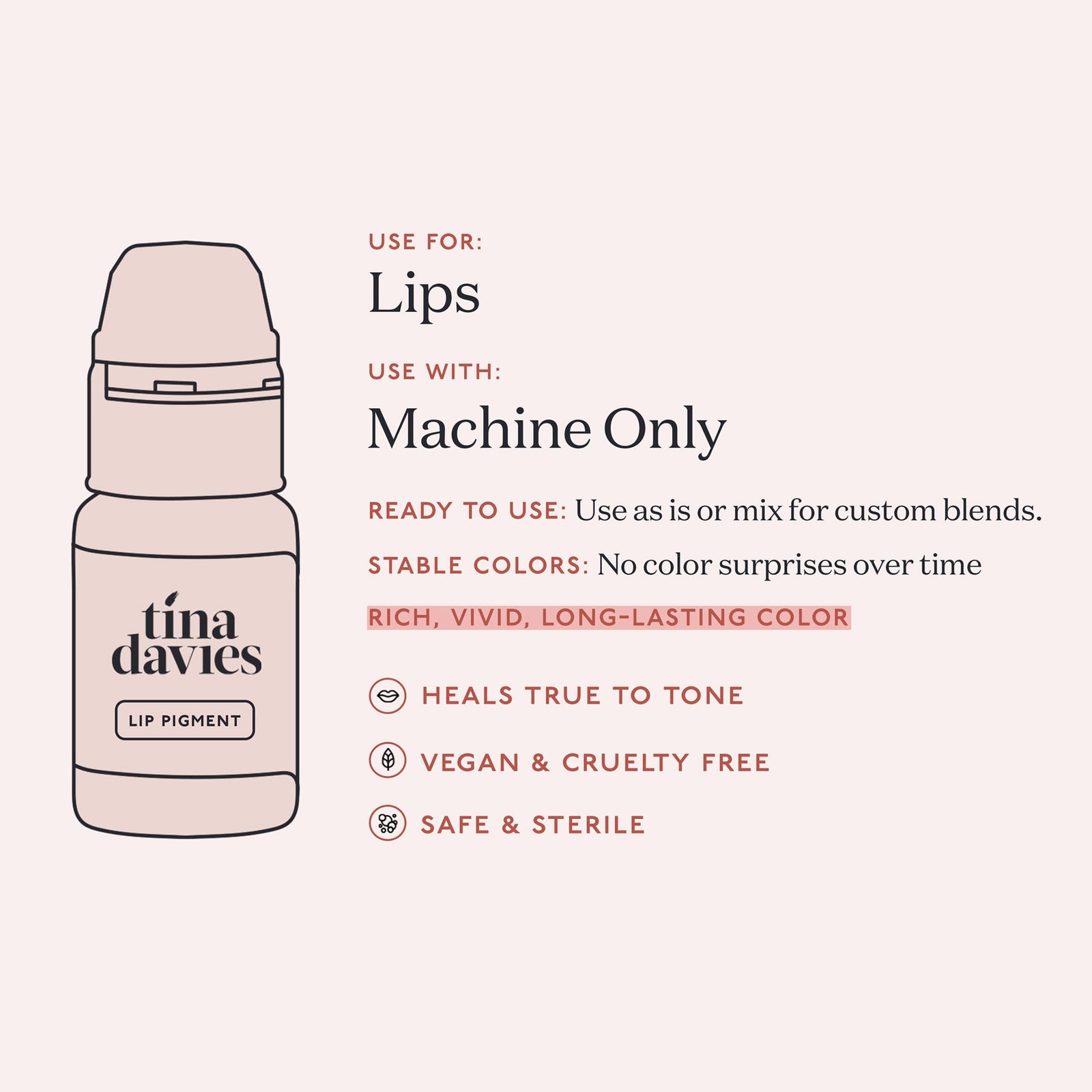 Tina Davies Envy Lip Pigment Collection - Long-Lasting PMU Lip Shades