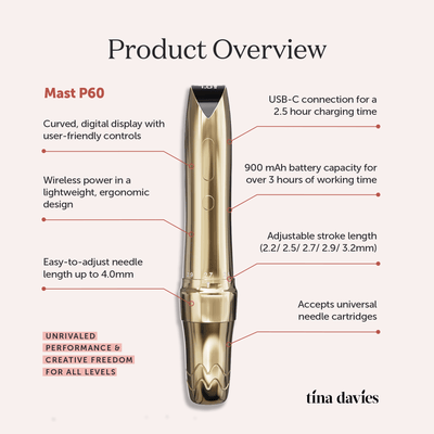 DragonHawk Mast P60 Wireless Tattoo Machine With Adjustable Stroke